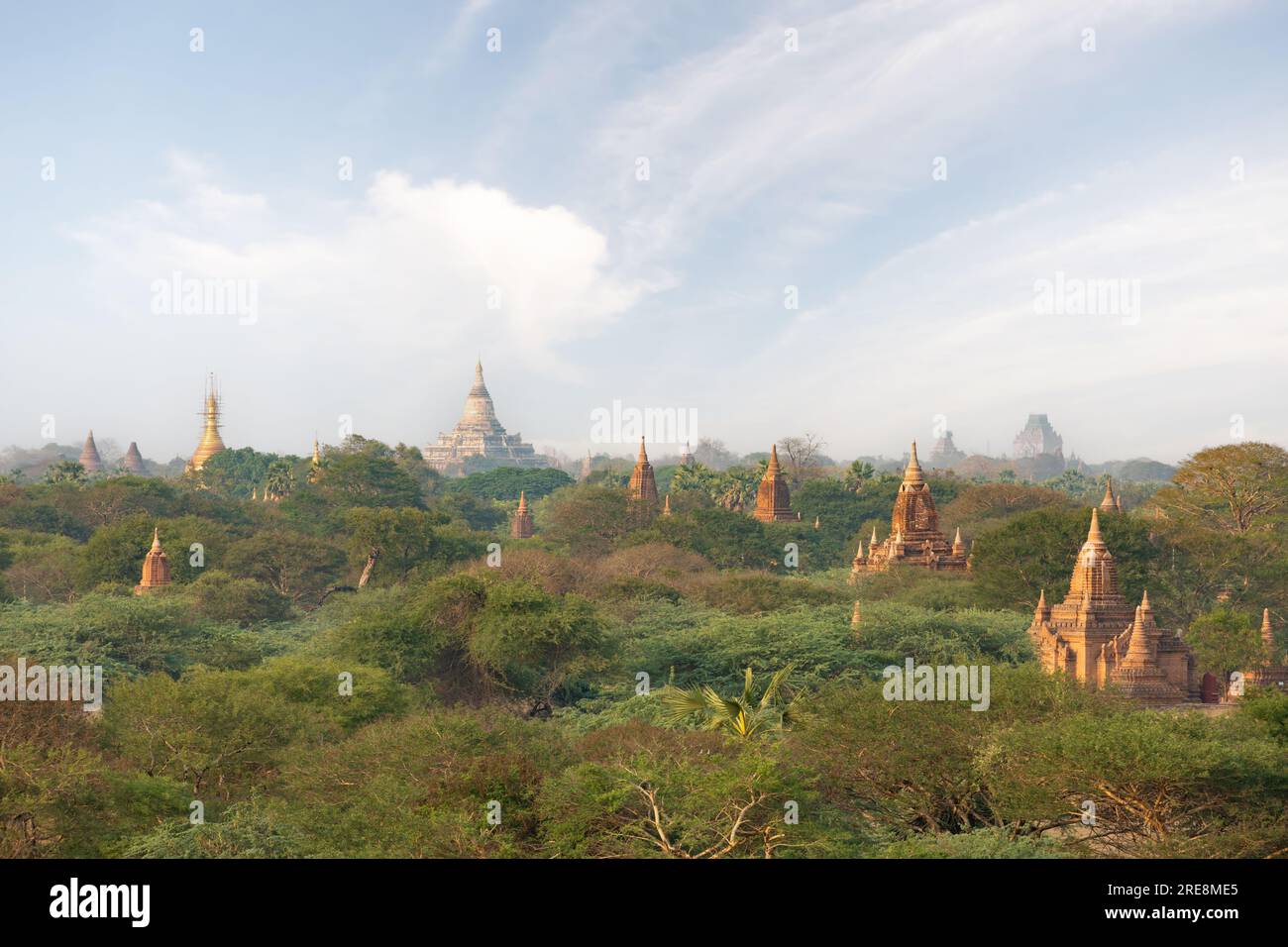 Stunning view of the beautiful Bagan ancient city (formerly Pagan). The ...