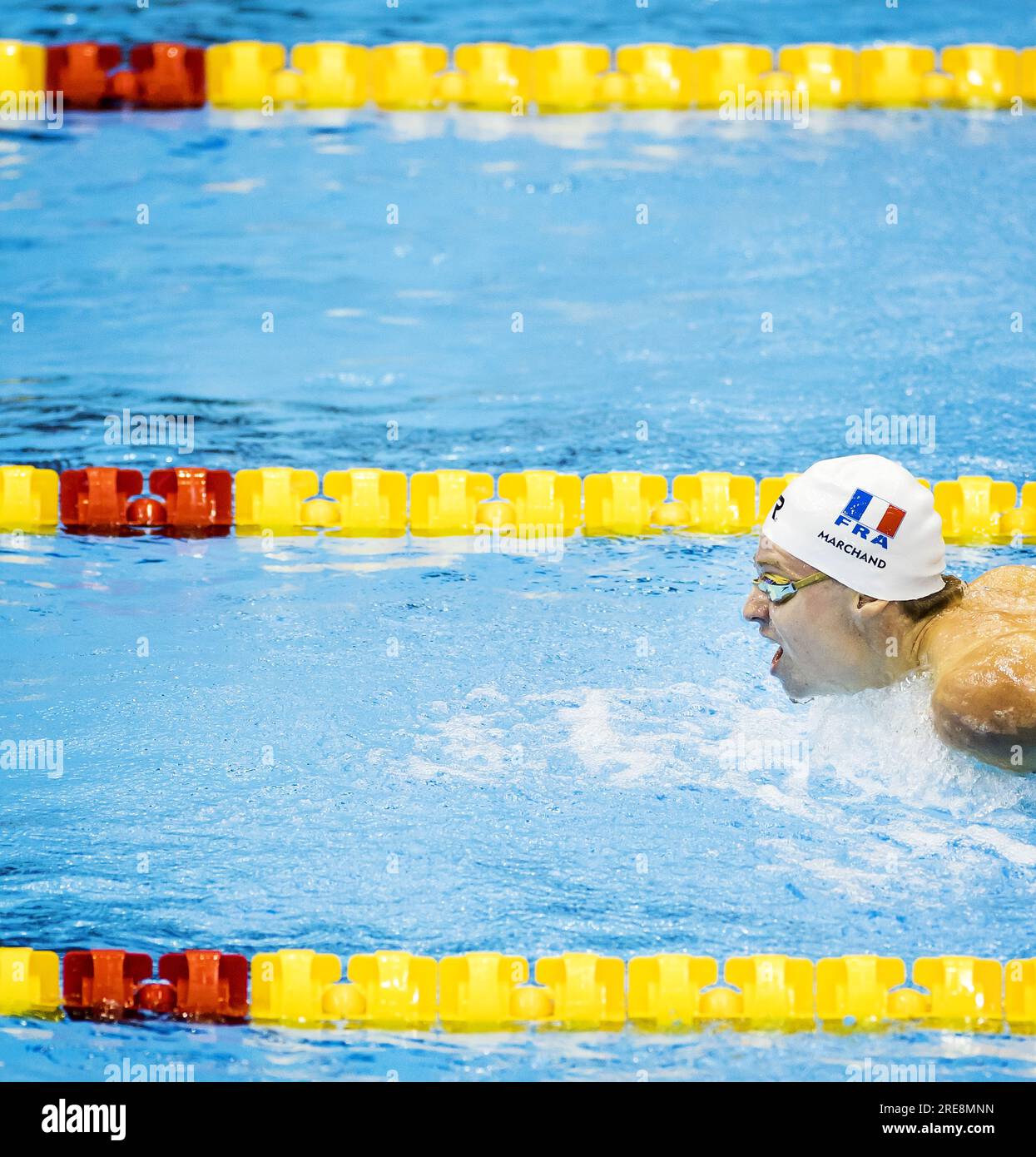 FUKUOKA - France's Leon Marchand wins the men's 200m butterfly final on ...