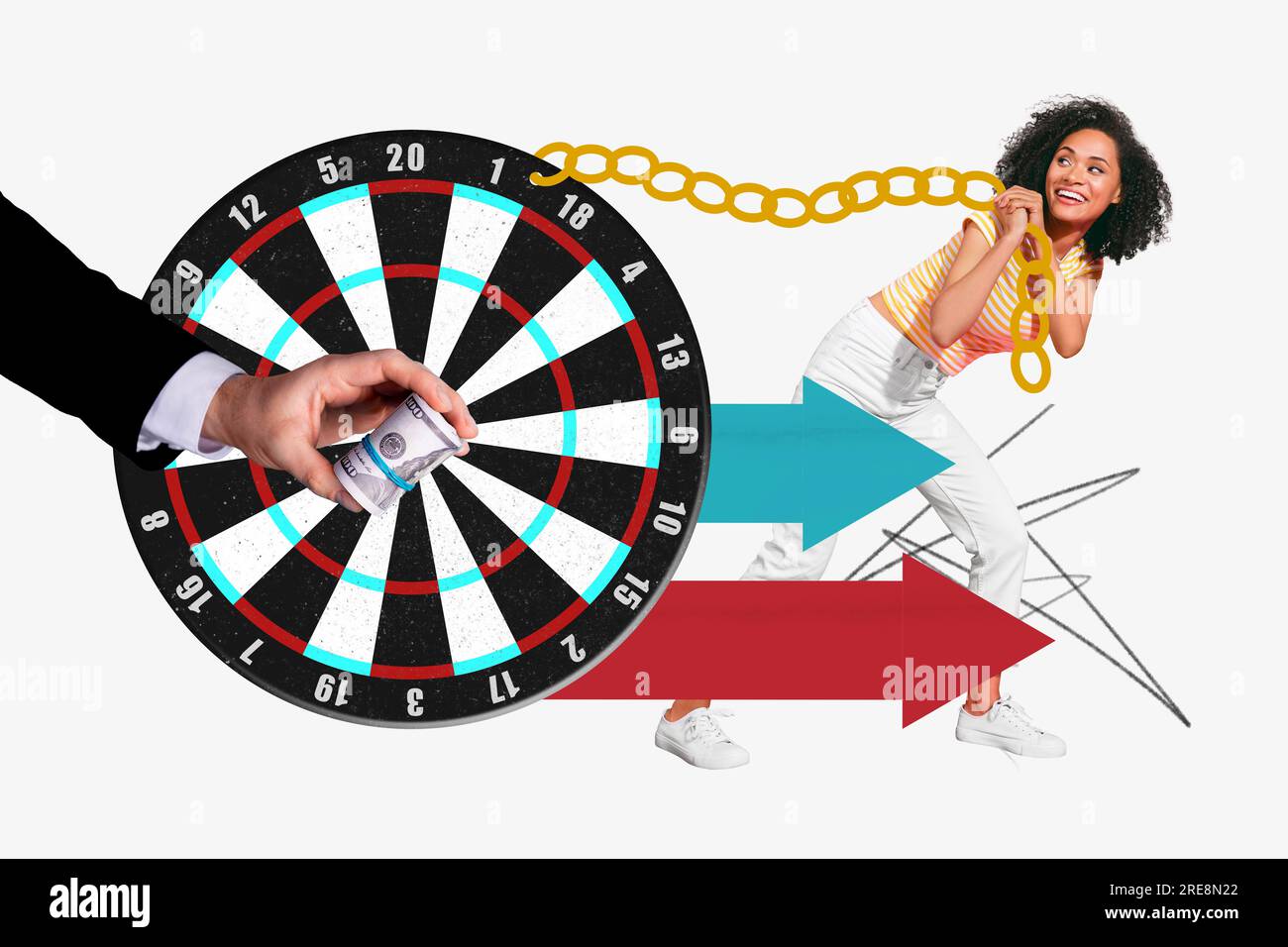 Template collage of girl lady playing darts carry board with her ...