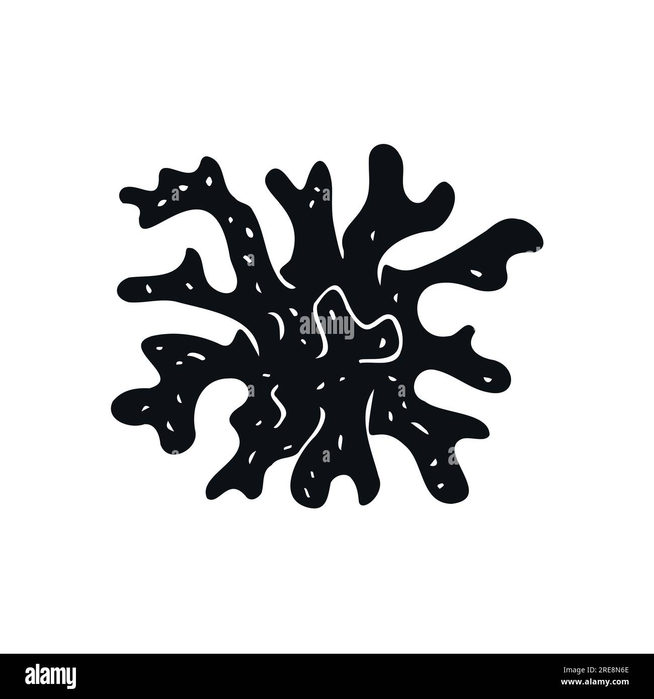 Vector hand drawn doodle sketch black coral isolated on white background Stock Vector Image ...