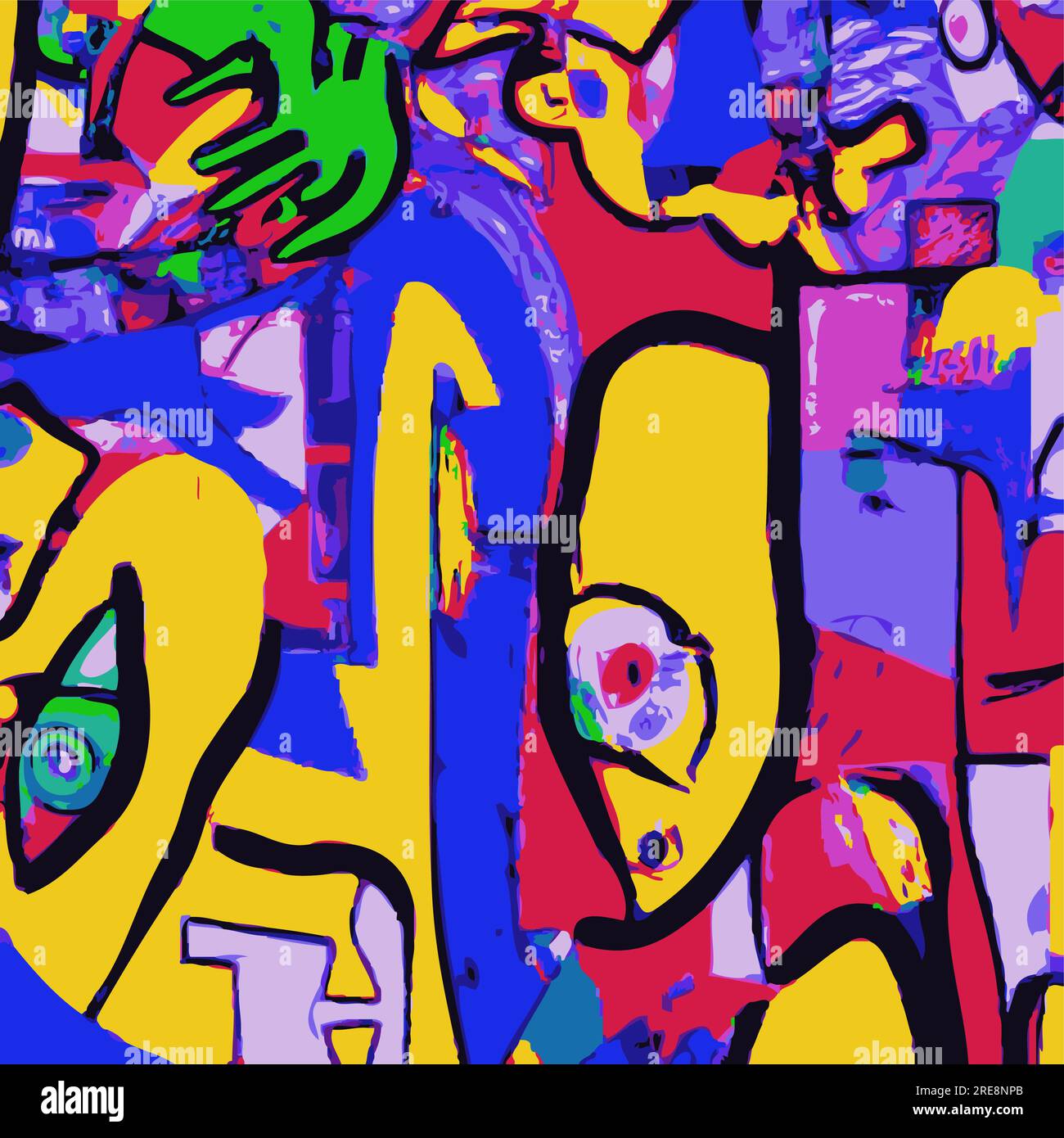 Vector Illustration Abstract Network Design Intricate Collage Splash ...