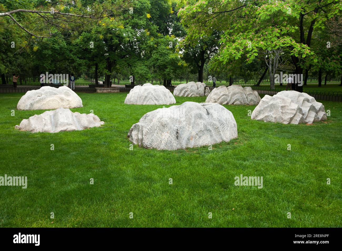 Seven Star Stones in the grounds of / the exterior / outside of the ...