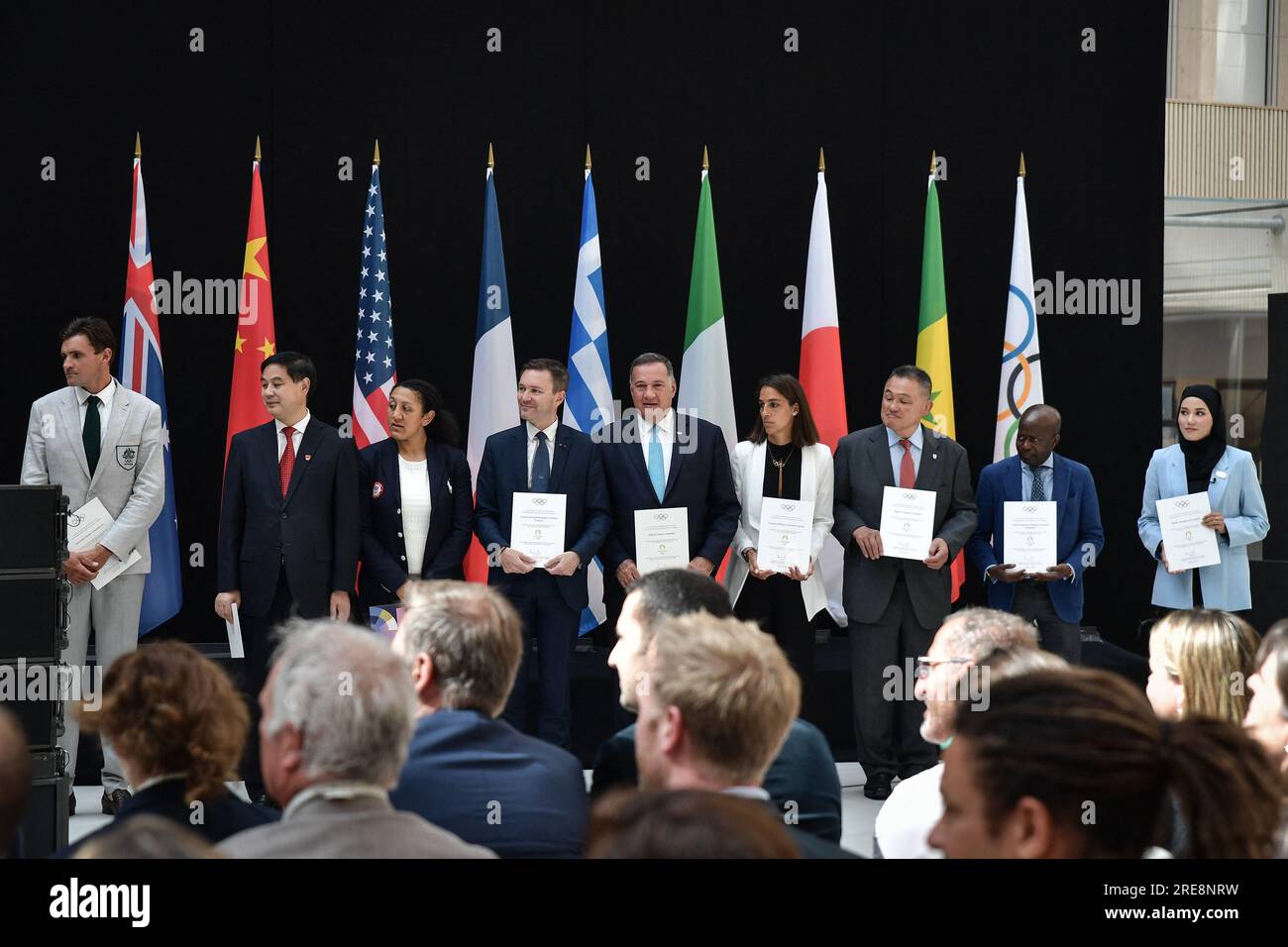 Paris, France. 26th July, 2023. Olympic Committees representatives ...