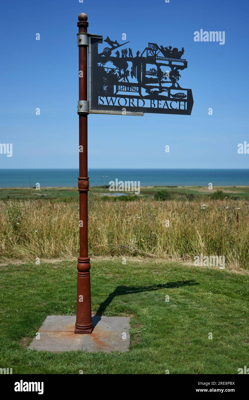 Metal Utah Beach Marker at The British Normandy Memorial Stock Photo ...