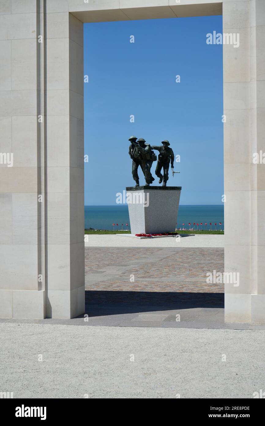 Allied Army Memorial Sculpture at The British Normandy Memorial Stock ...