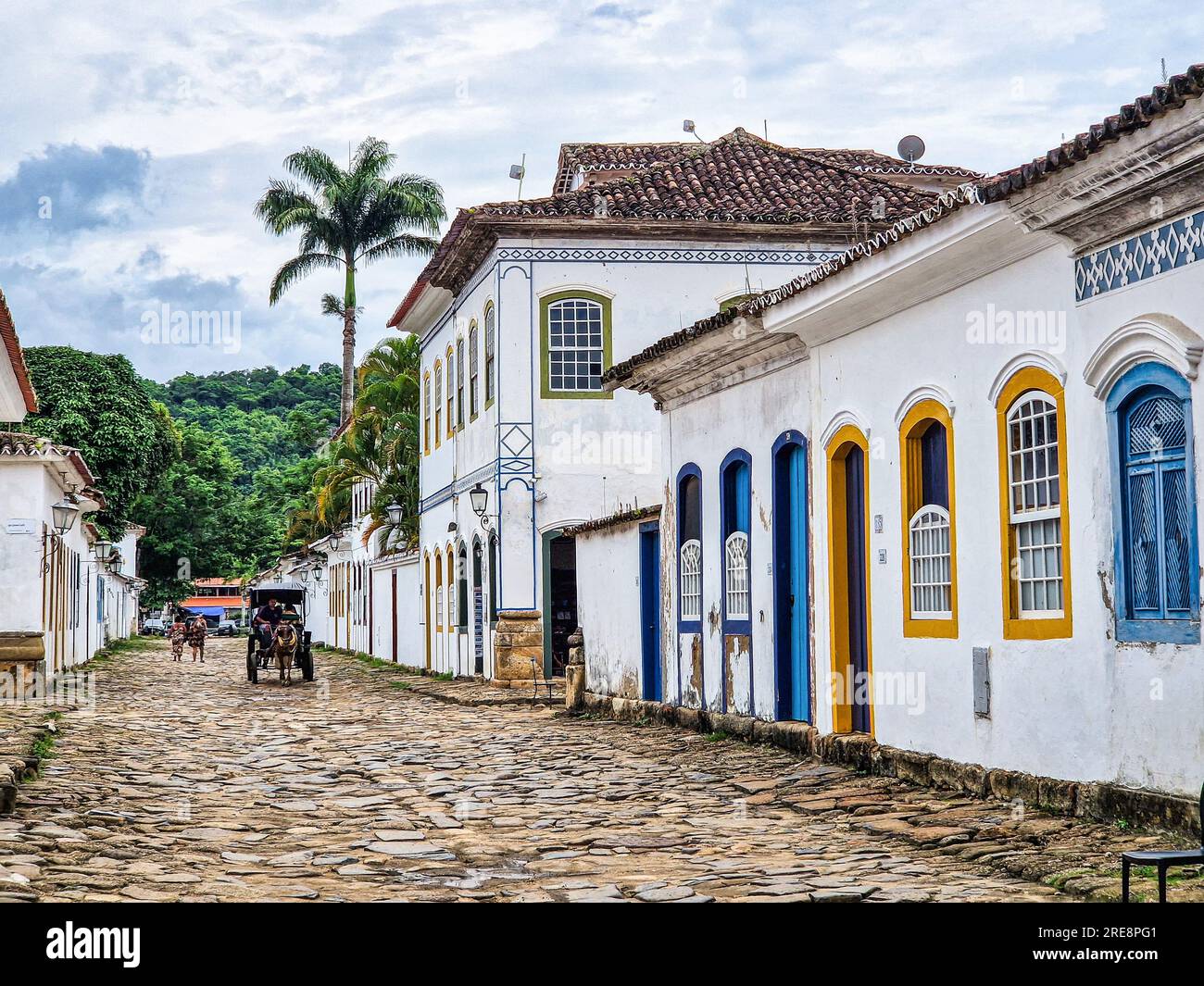 Streets and houses of historical center in Paraty, Rio de Janeiro ...