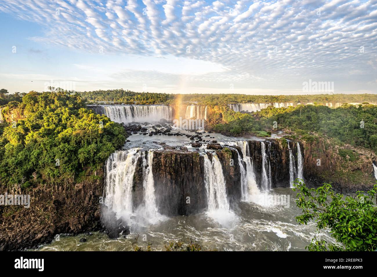 Iguazu Falls, the largest series of waterfalls of the world, located at ...