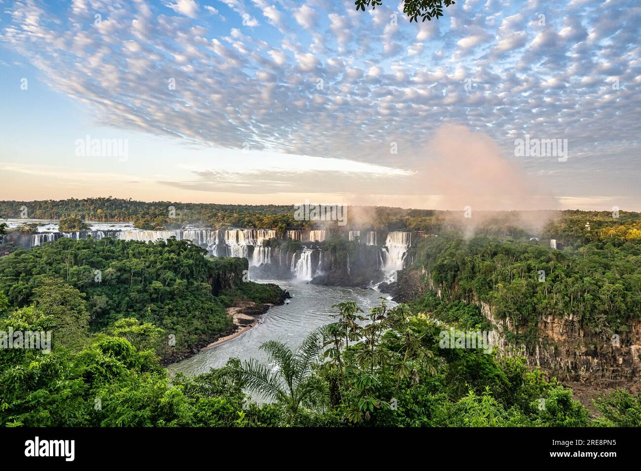 Iguazu Falls, the largest series of waterfalls of the world, located at ...