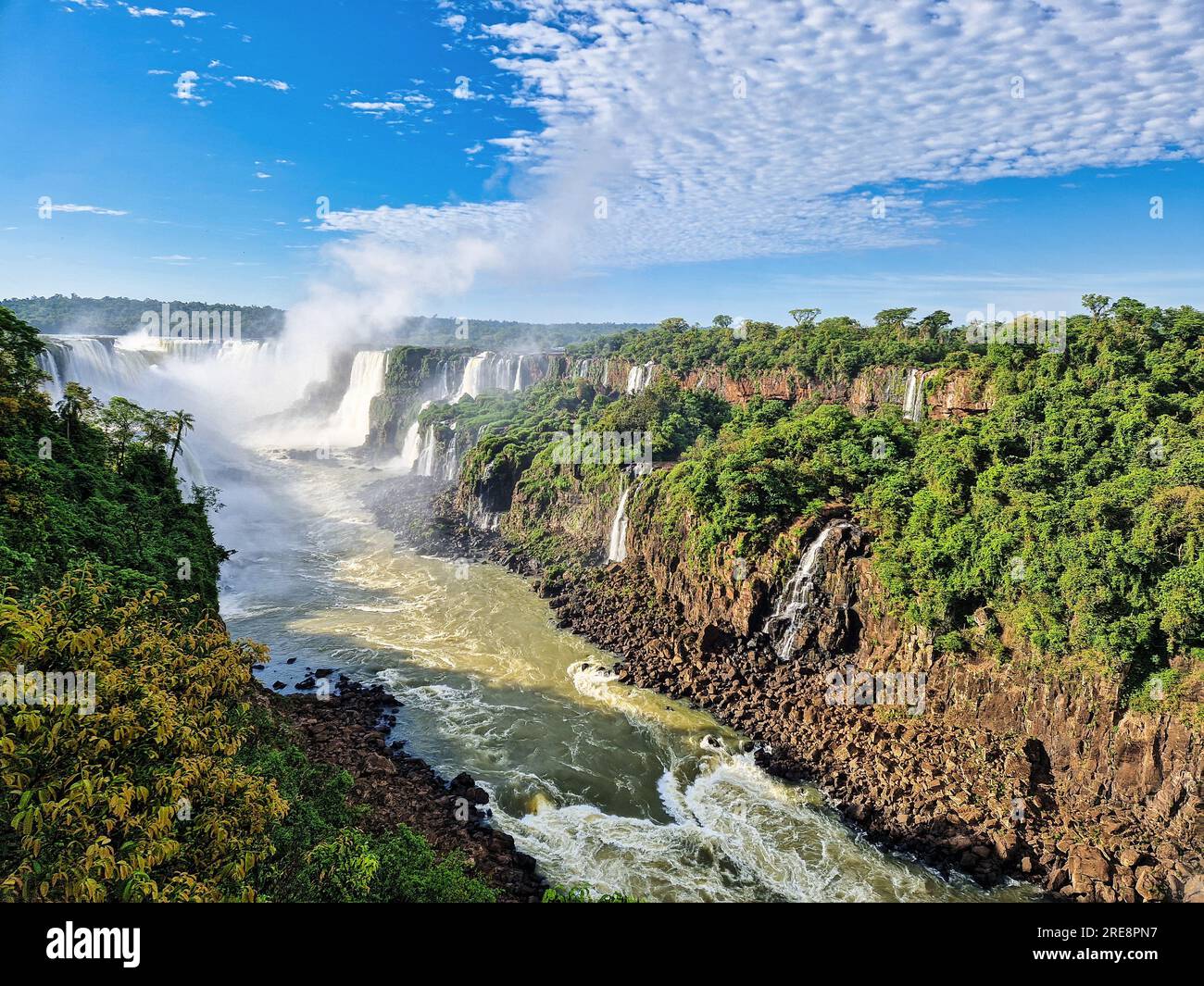 Iguazu Falls, the largest series of waterfalls of the world, located at ...