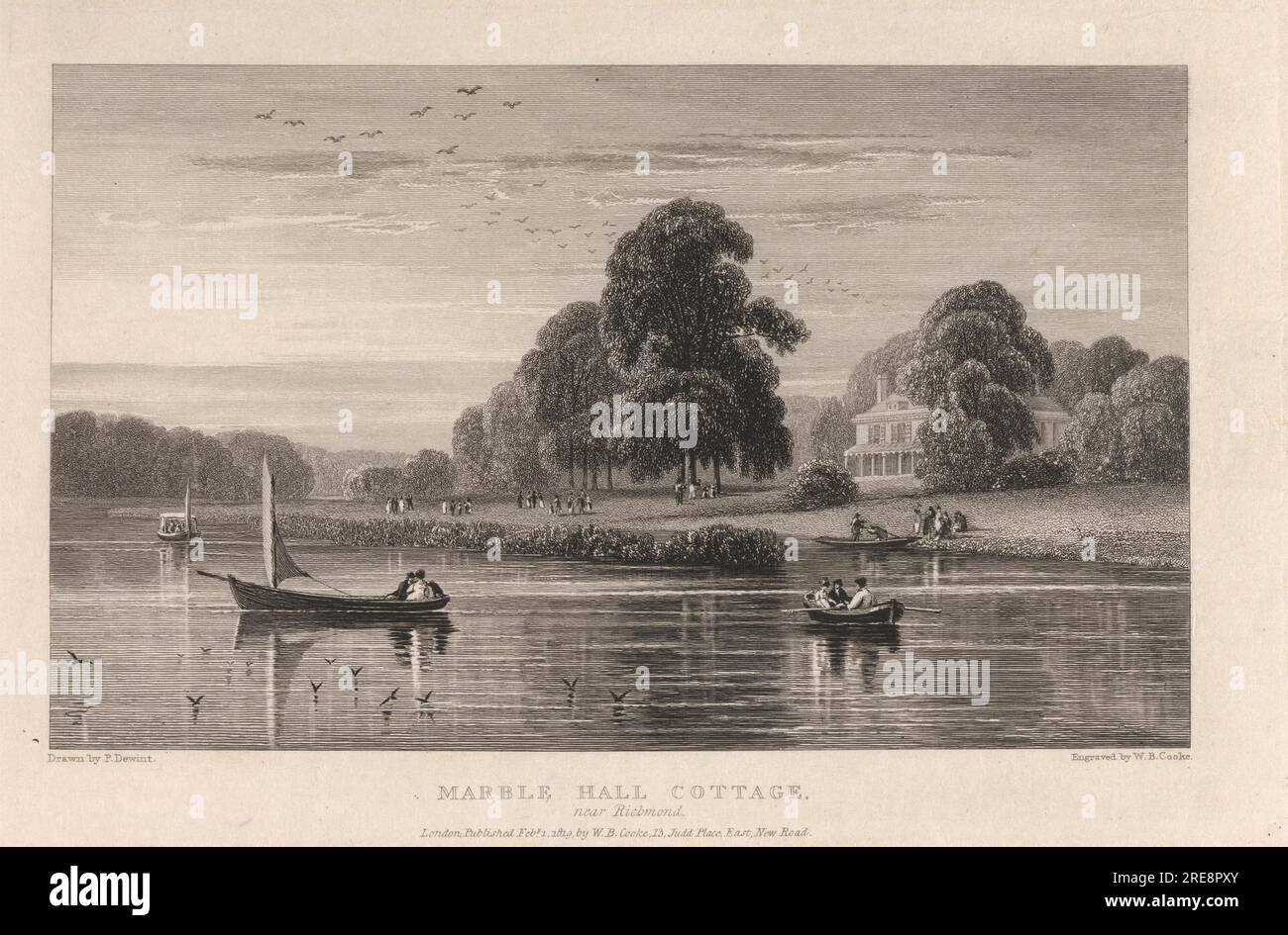 Marble Hall Cottage 1819 by William Bernard Cooke Stock Photo - Alamy