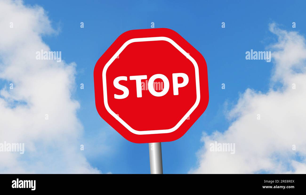stop sign on sky background Stock Photo - Alamy