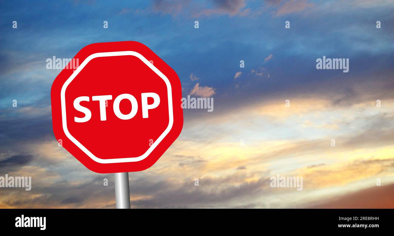 stop sign on sky background Stock Photo - Alamy