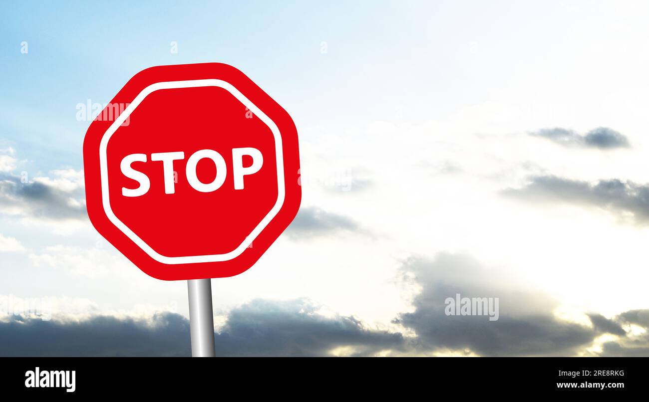 stop sign on sky background Stock Photo - Alamy
