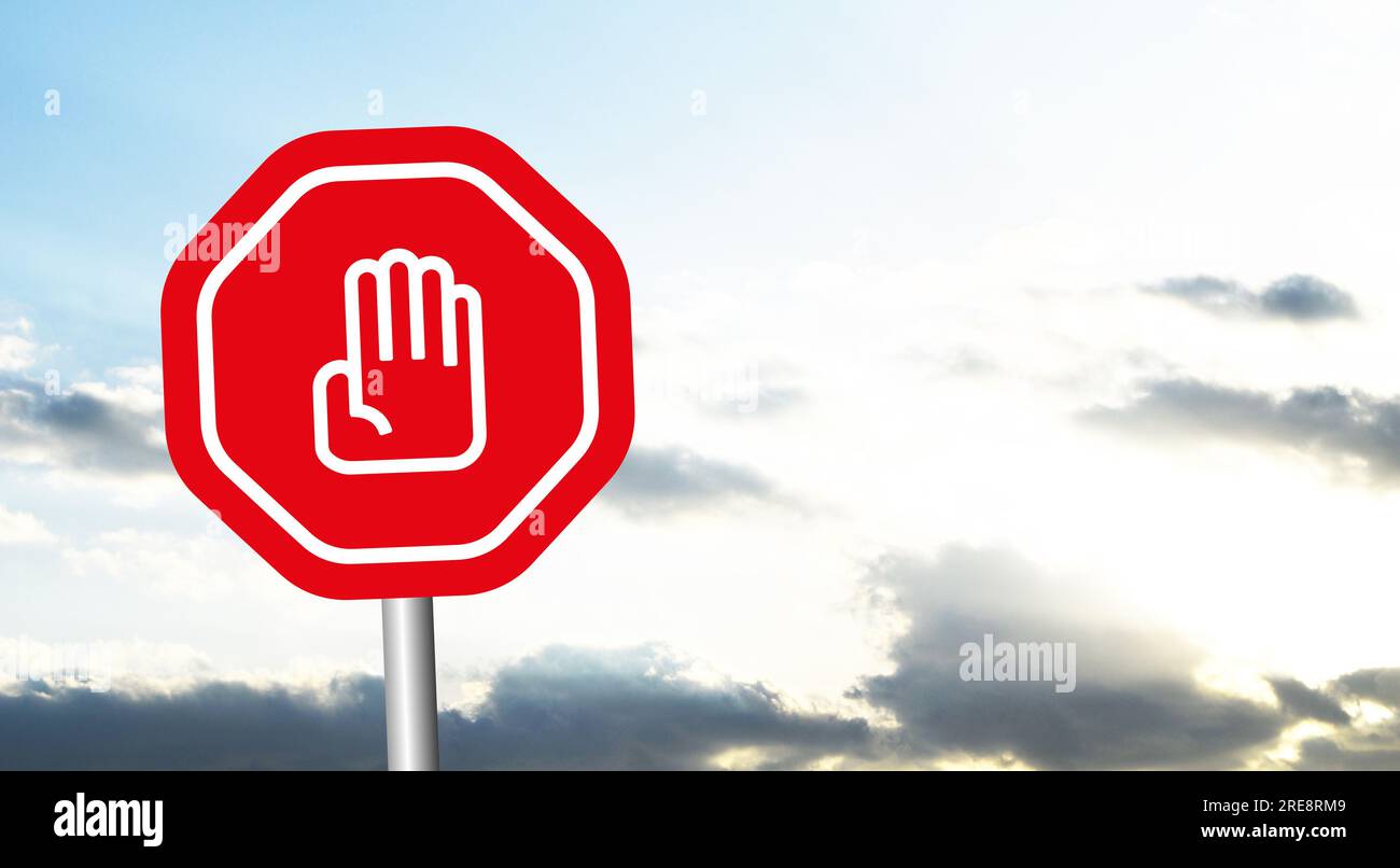 stop sign on sky background Stock Photo - Alamy