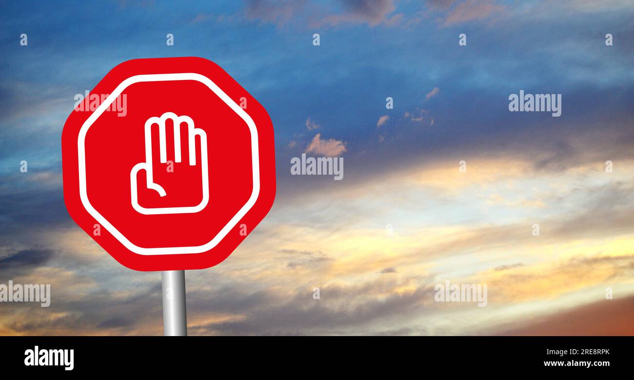 stop sign on sky background Stock Photo - Alamy