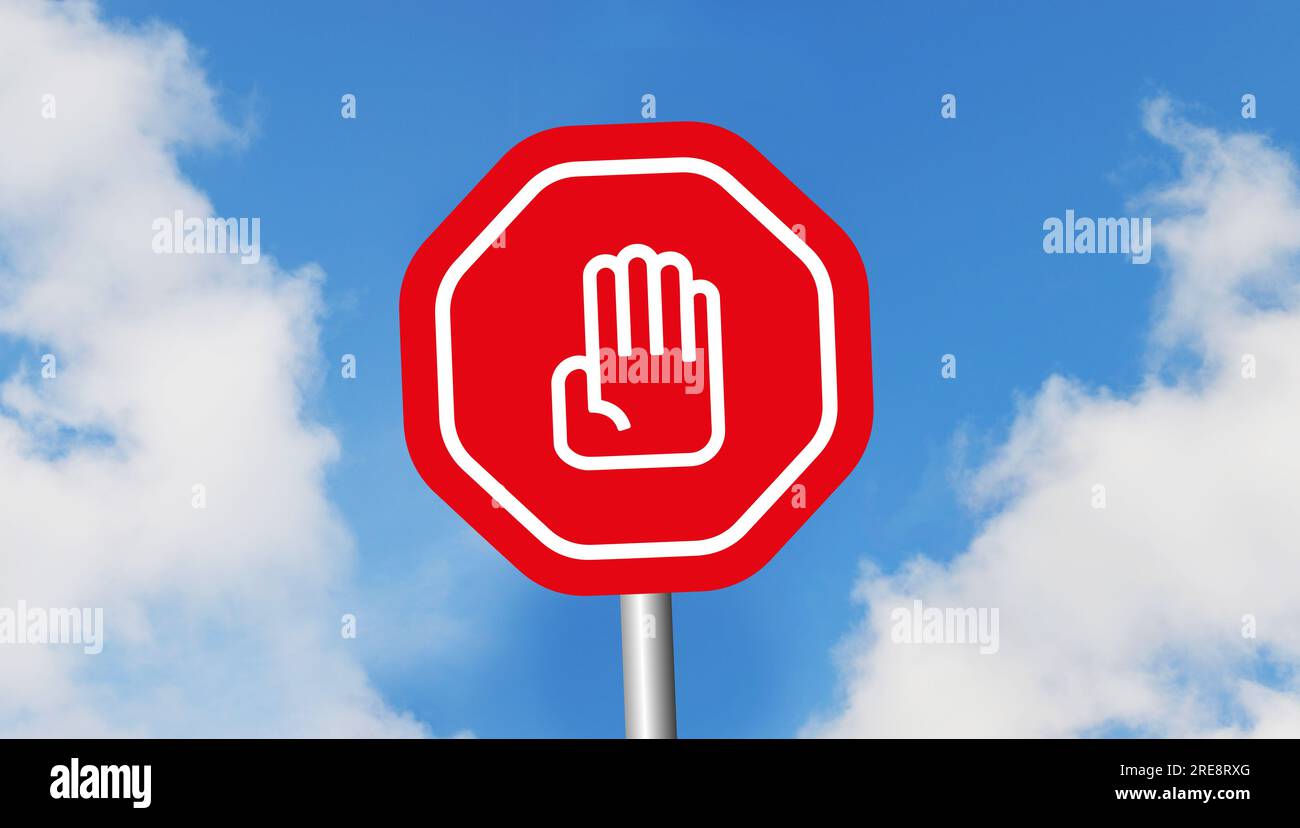 stop sign on sky background Stock Photo - Alamy