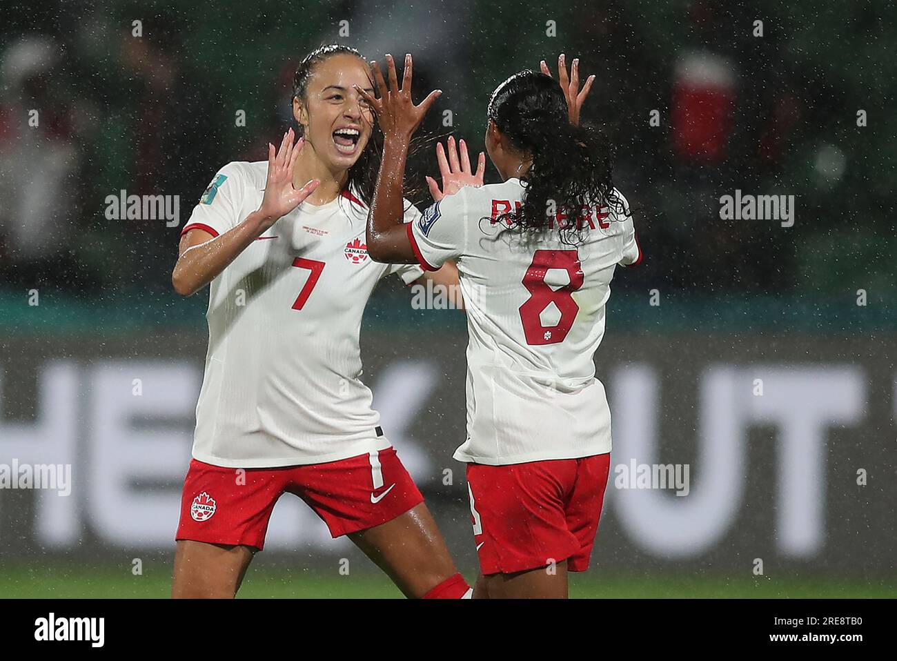 Canada's Julia Grosso, left, Canada's Jayde Riviere celebrate after ...