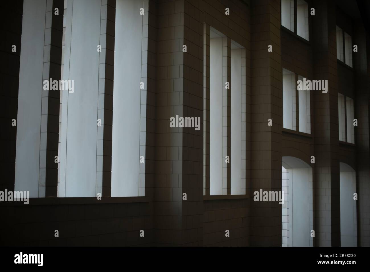 Large window openings. Architectural details. Windows in building ...