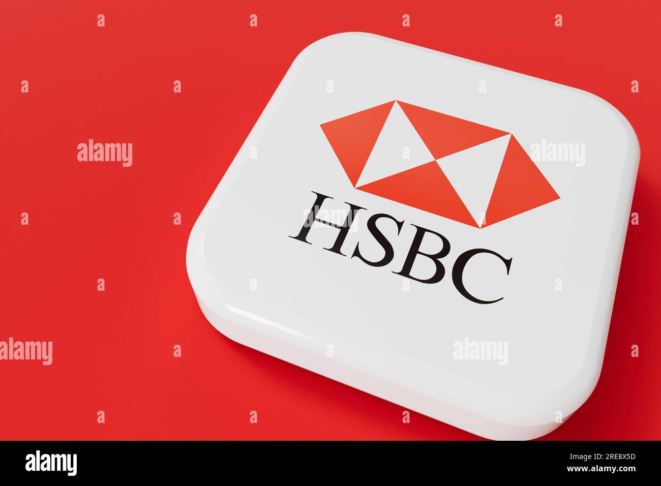 LONDON, UK - July 2023: HSBC bank company logo. 3D Rendering Stock ...