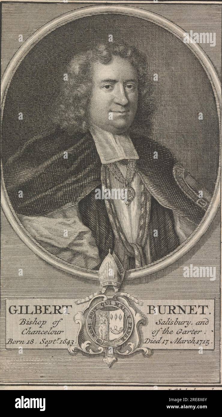 Gilbert Burnet, Bishop of Salisbury by Jacobus Houbraken Stock Photo ...