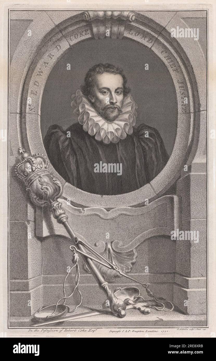 Edward Coke, Lord Chief Justice 1741 by Jacobus Houbraken Stock Photo ...