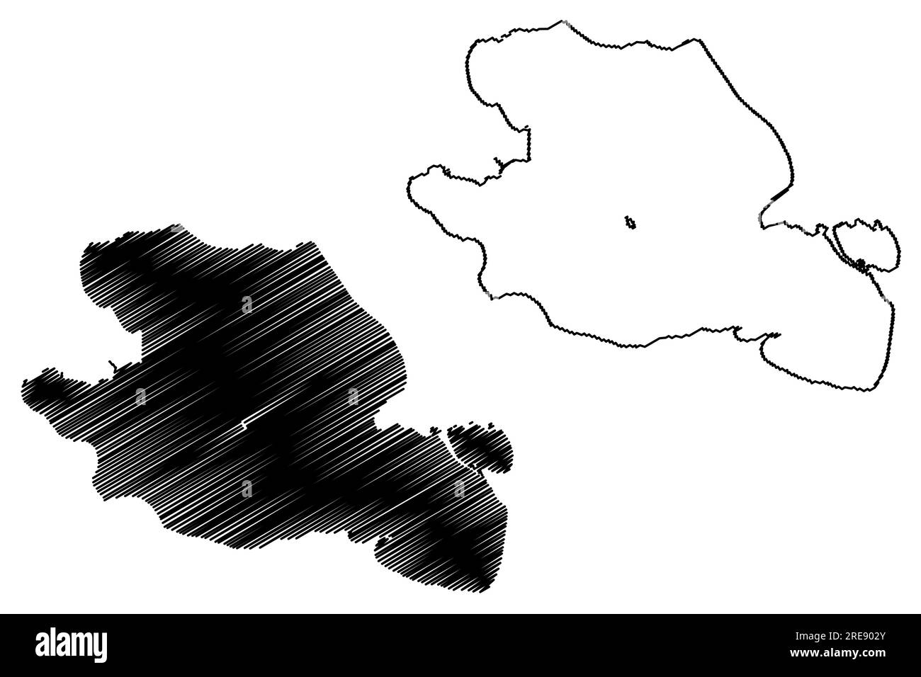 Lake Qinghai (People's Republic of China) map vector illustration, scribble sketch Ch'inghai ...