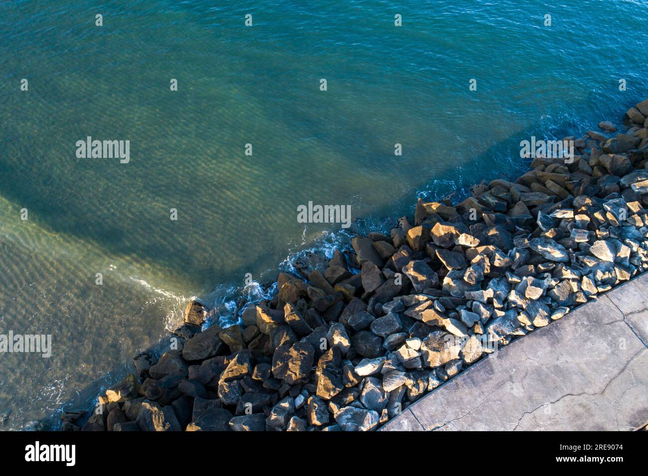 Aerial view concrete sea wall hi-res stock photography and images - Alamy