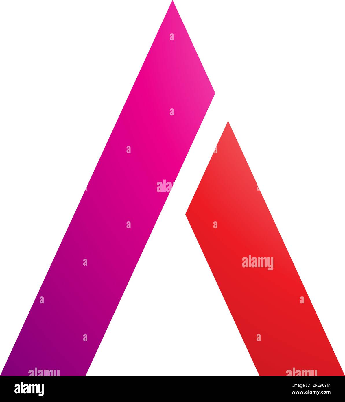 Magenta and Red Trapezium Shaped Letter A Icon on a White Background ...