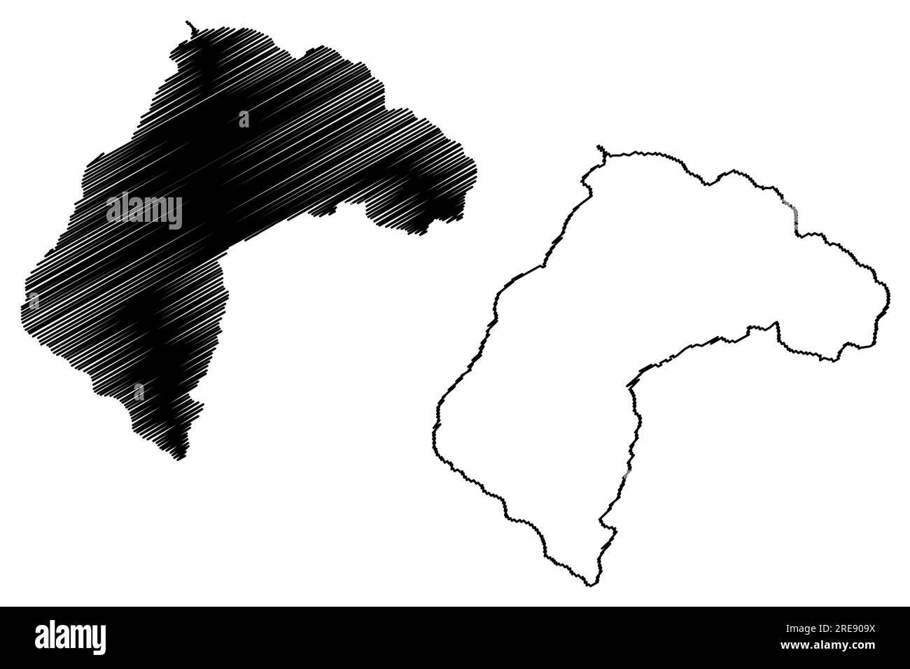 Lake Ranau (Republic of Indonesia, Sumatra) map vector illustration ...