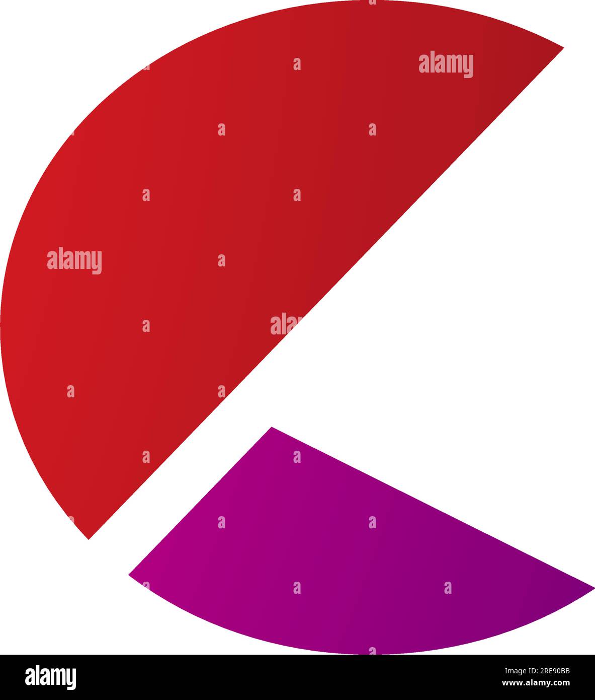 Red and Magenta Letter C Icon with Half Circles on a White Background ...