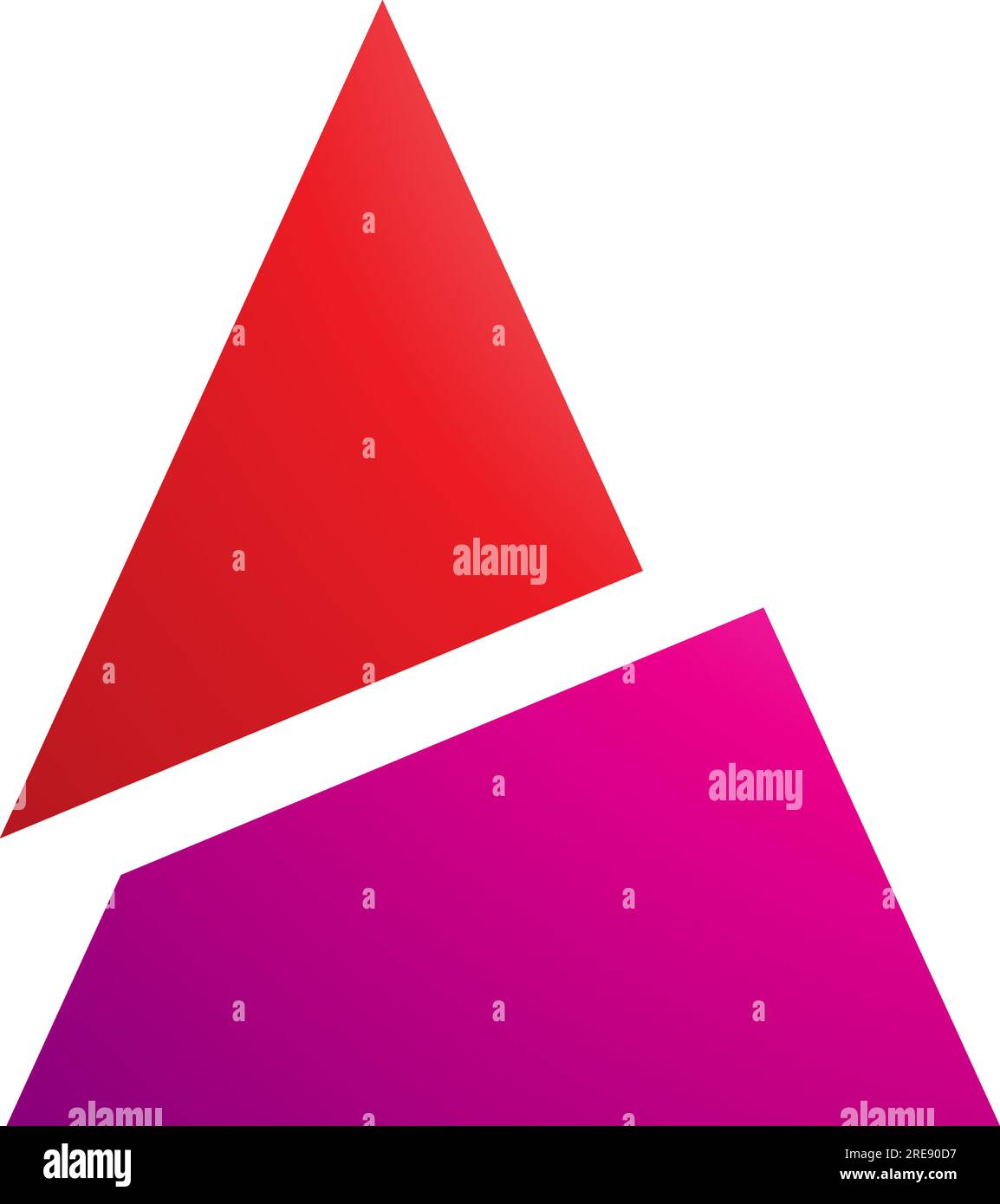 Red and Magenta Split Triangle Shaped Letter A Icon on a White ...