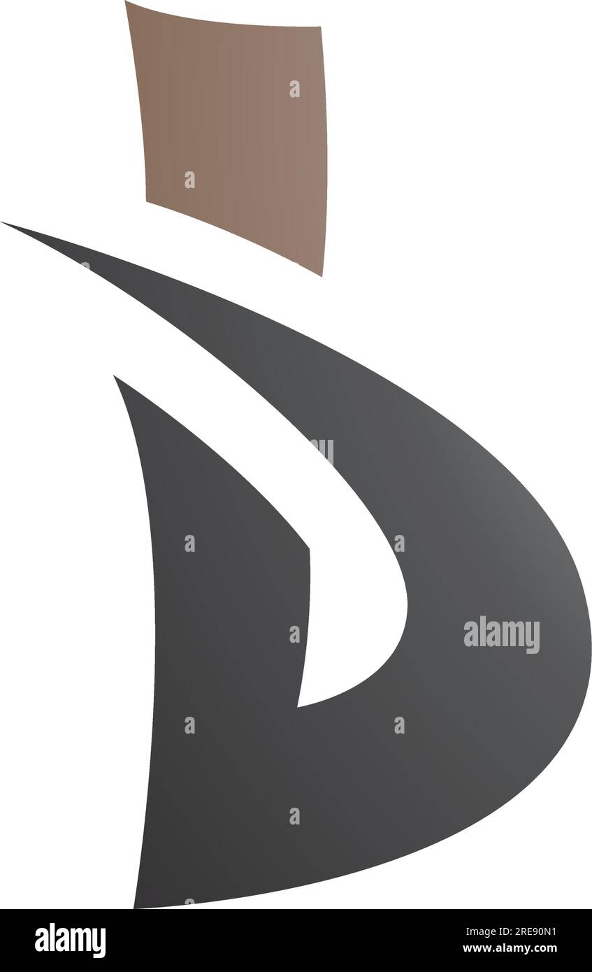 Brown and Black Bold Spiky Letter B Icon on a White Background Stock ...