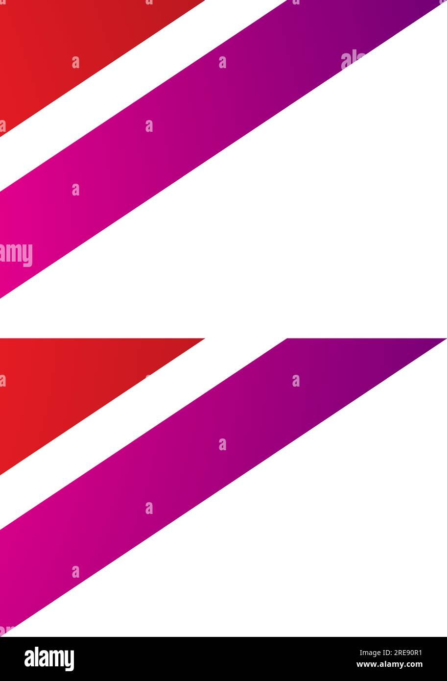 Red and Magenta Triangular Flag Shaped Letter B Icon on a White ...