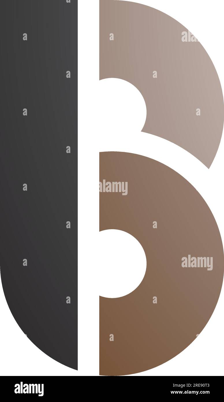 Black and Brown Round Disk Shaped Letter B Icon on a White Background ...