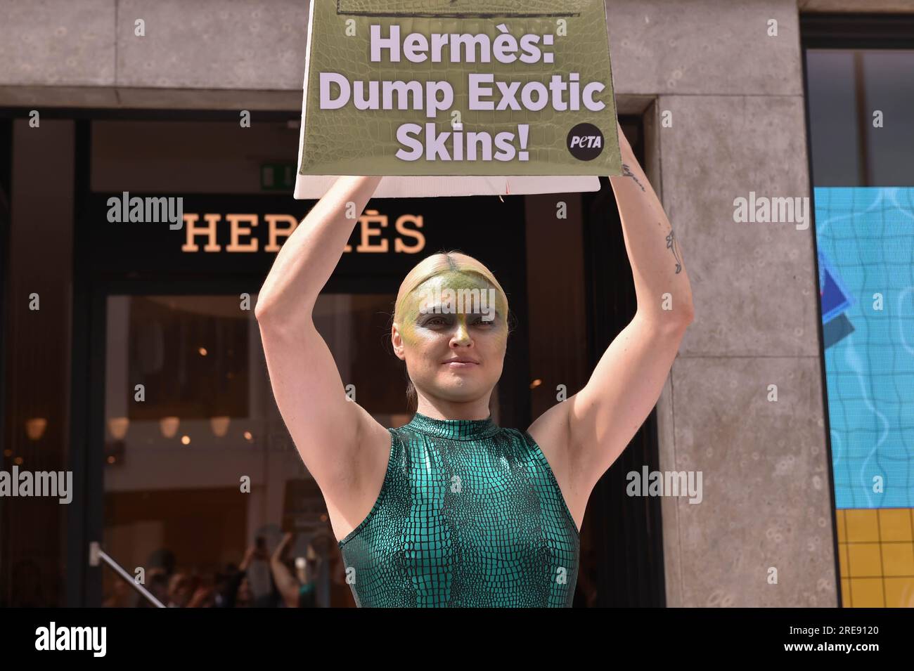 London, England, UK. 26th July, 2023. Vegan activist TASH PETERSON ...