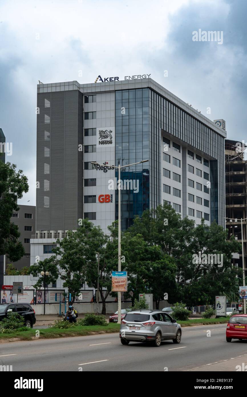 Atlantic tower in airport city Accra Stock Photo - Alamy