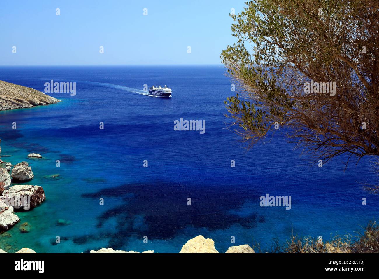 SAOS ferry the Stavros Livadia, Tilos, Dodecanese Islands, Southern ...