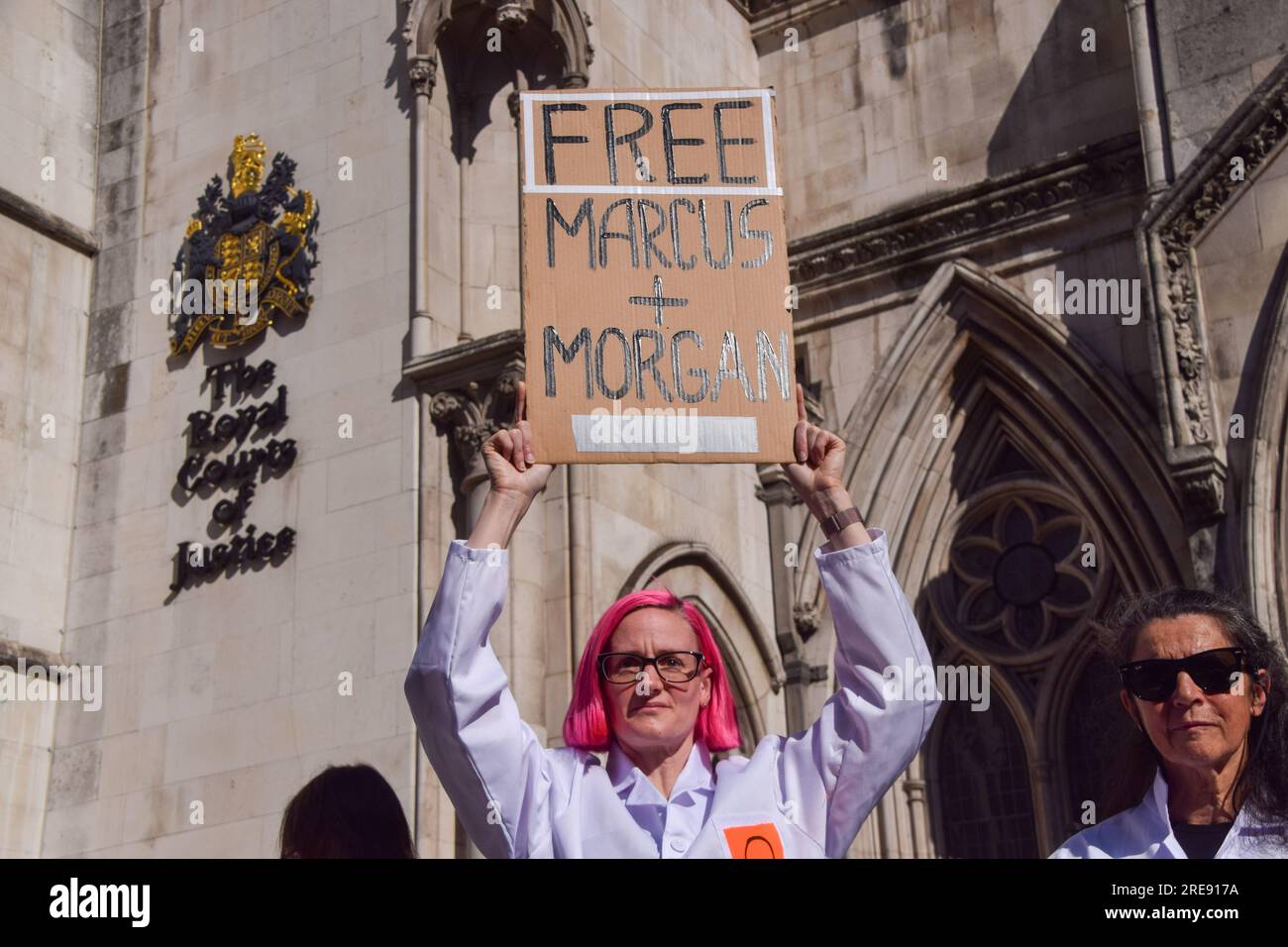 London, UK. 26th July 2023. Protesters gathered outside the Royal ...