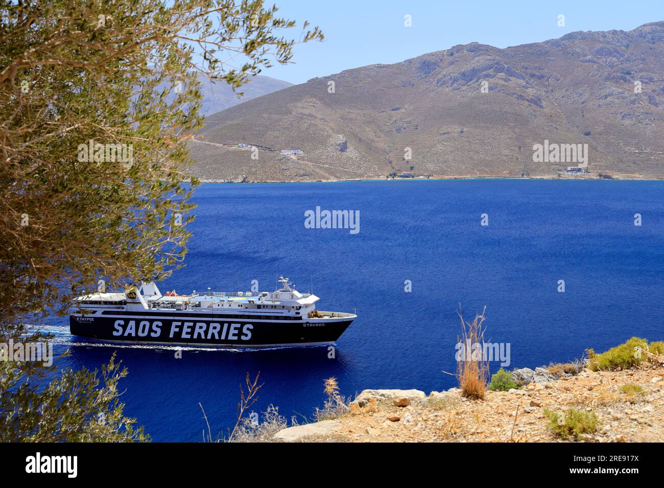 SAOS ferry the Stavros Livadia, Tilos, Dodecanese Islands, Southern ...
