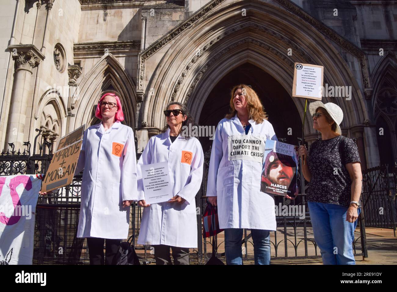 London, UK. 26th July 2023. Protesters gathered outside the Royal ...