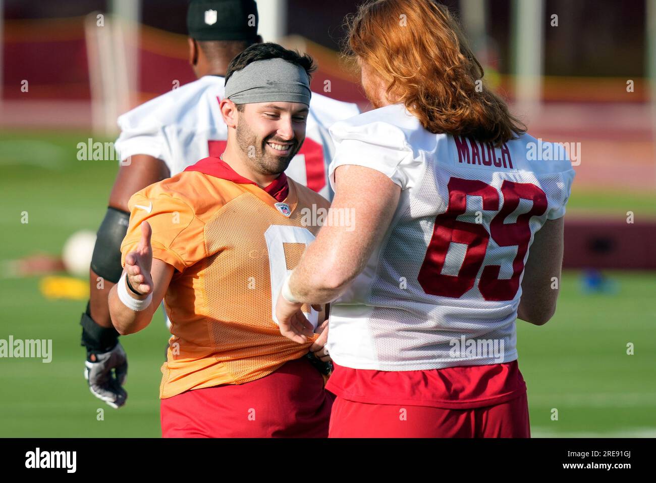 Tampa Bay Buccaneers quarterback Baker Mayfield (6) shakes hands with ...