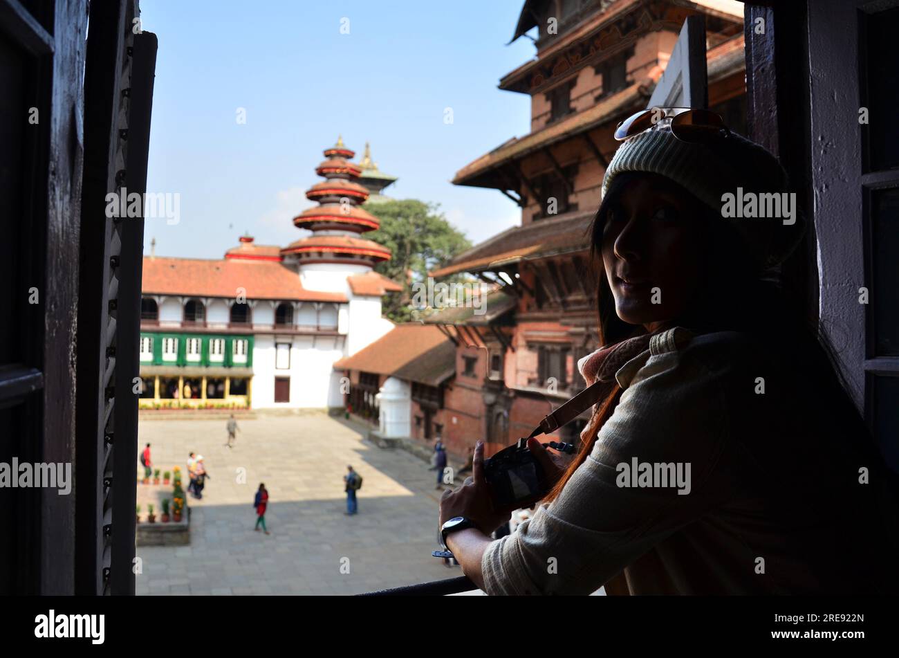 Travelers thai women photographer travel visit and take photo ancient ...