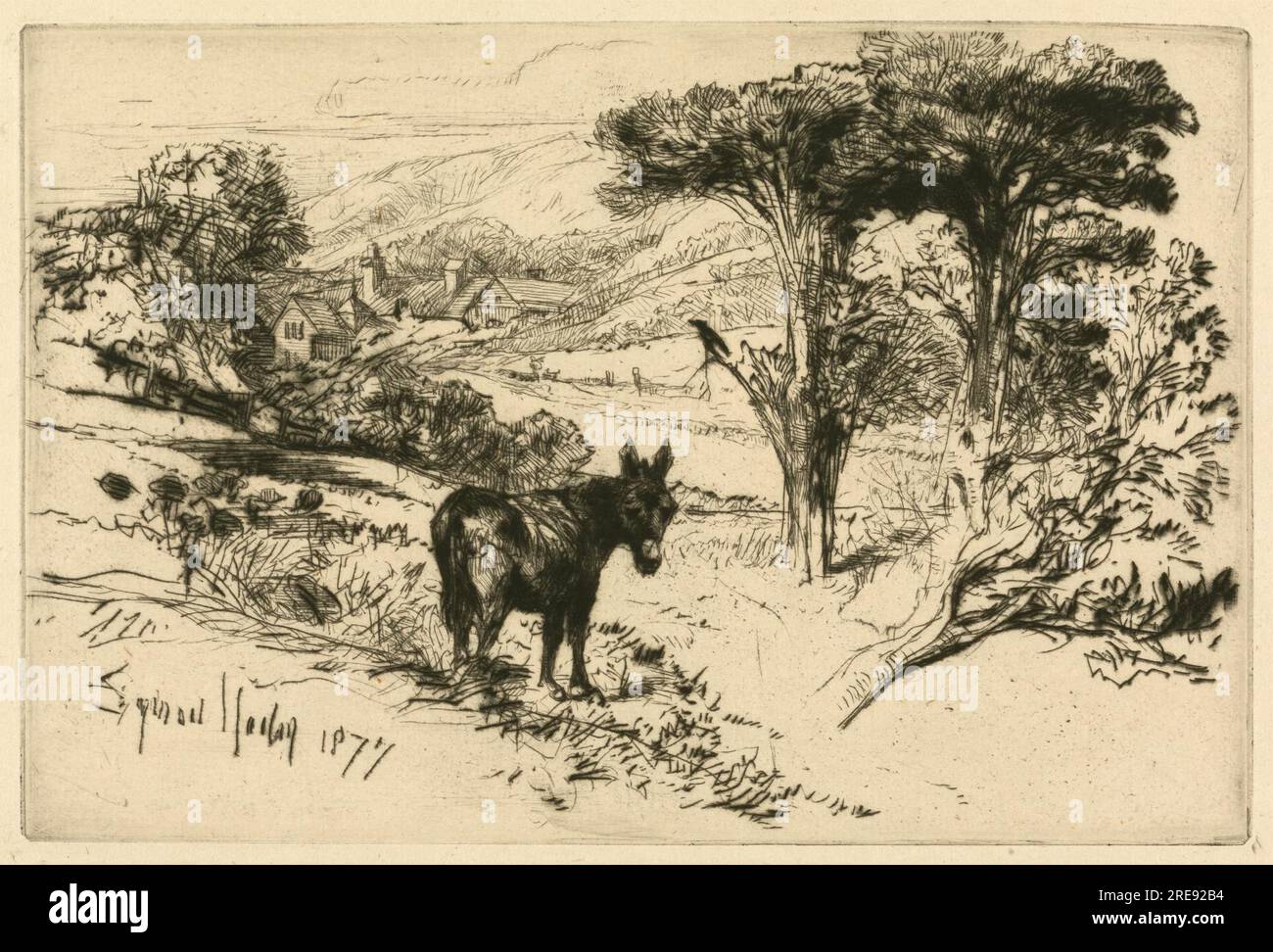 Challow Farm 1877 by Francis Seymour Haden Stock Photo - Alamy