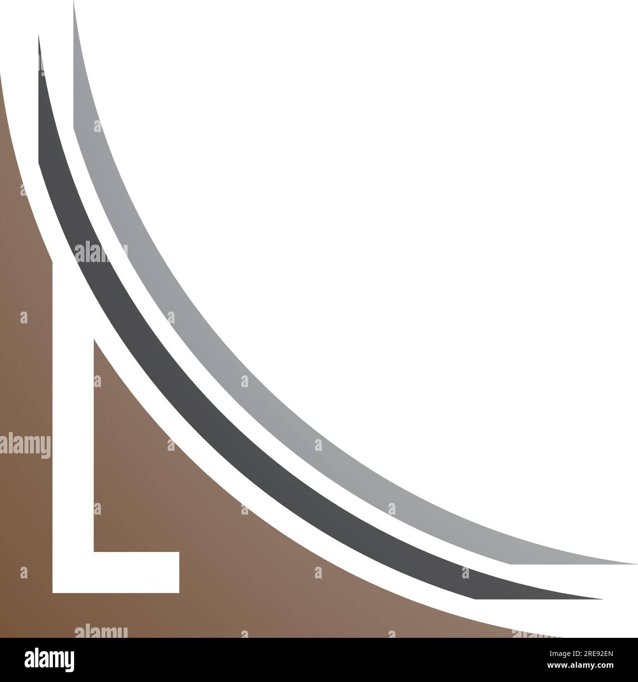 Brown and Black Letter L Icon with Layers on a White Background Stock ...