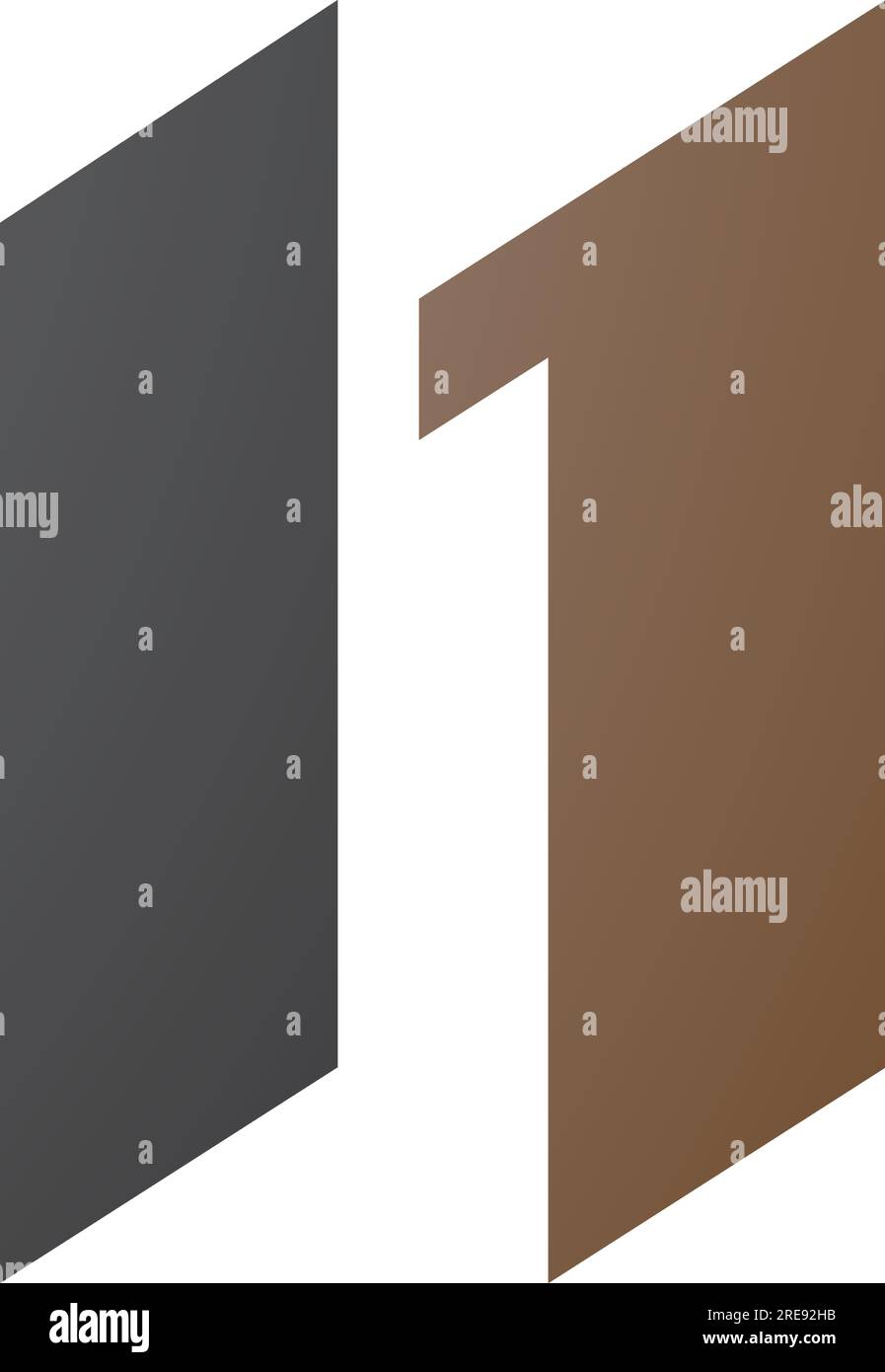 Brown and Black Letter N Icon with Parallelograms on a White Background ...