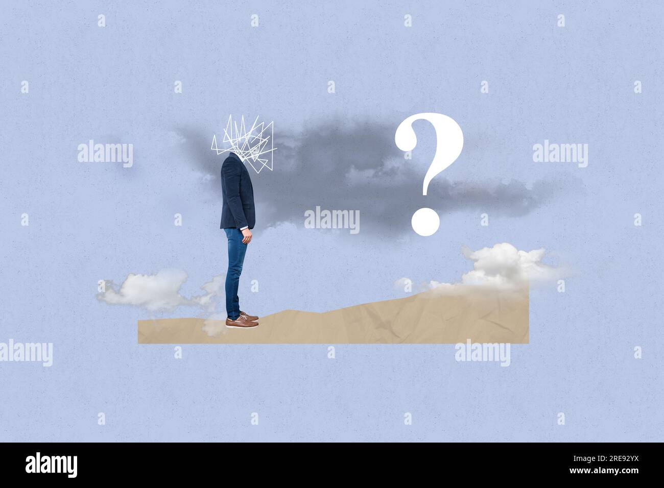 Photo banner template collage of young businessman headless surreal ...