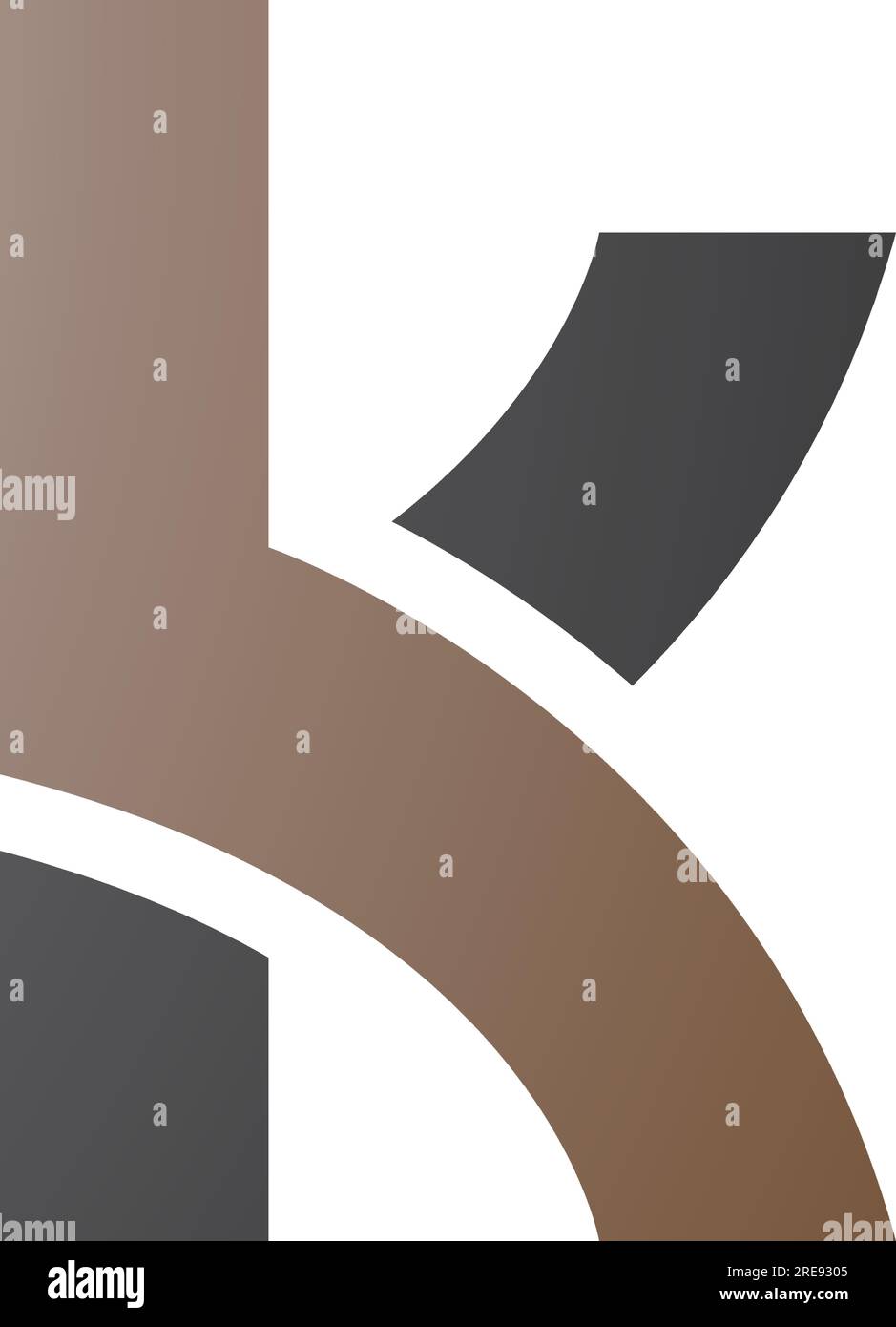 Brown and Black Lowercase Letter K Icon with Overlapping Paths on a ...