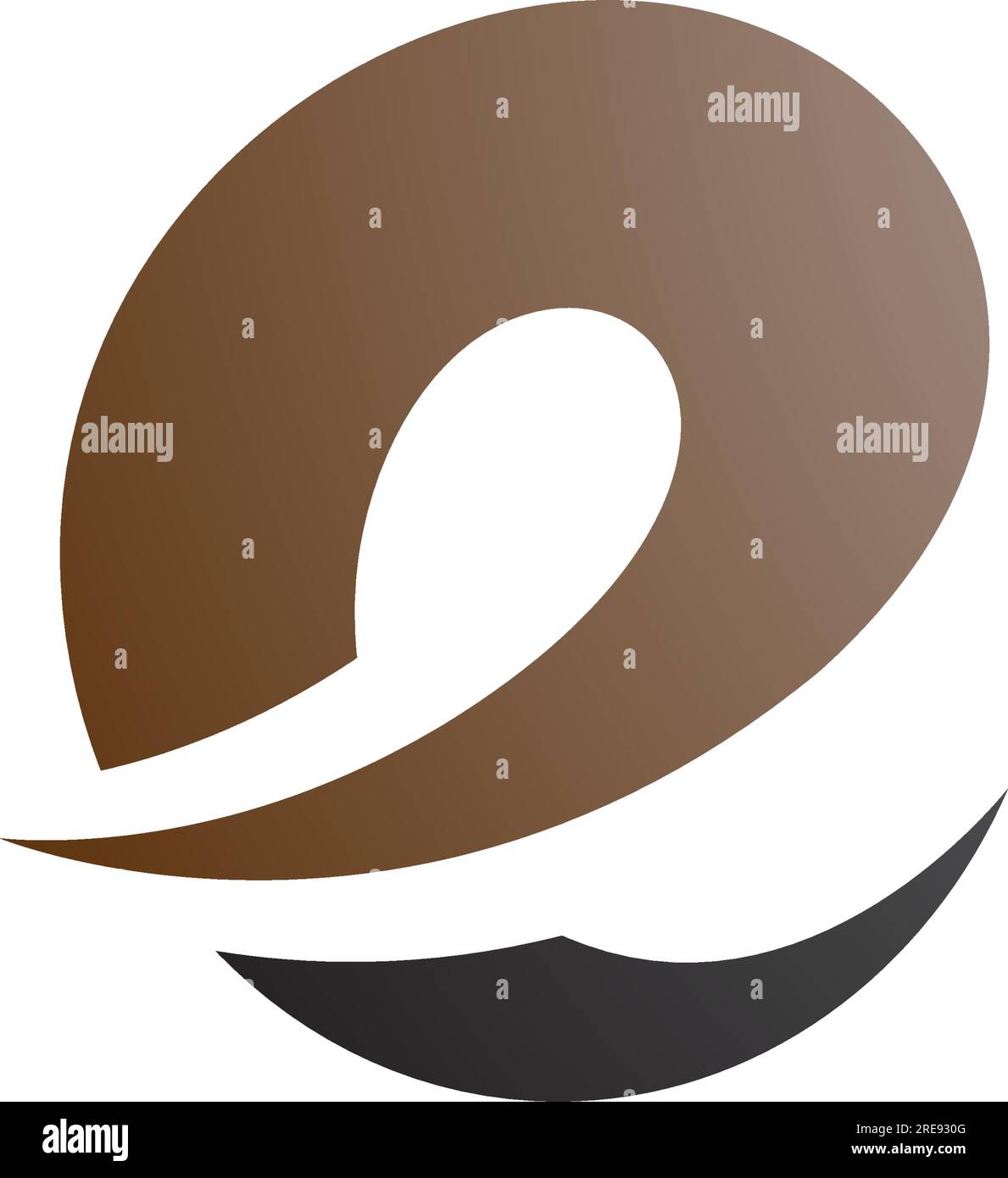 Brown and Black Lowercase Letter E Icon with Soft Spiky Curves on a ...