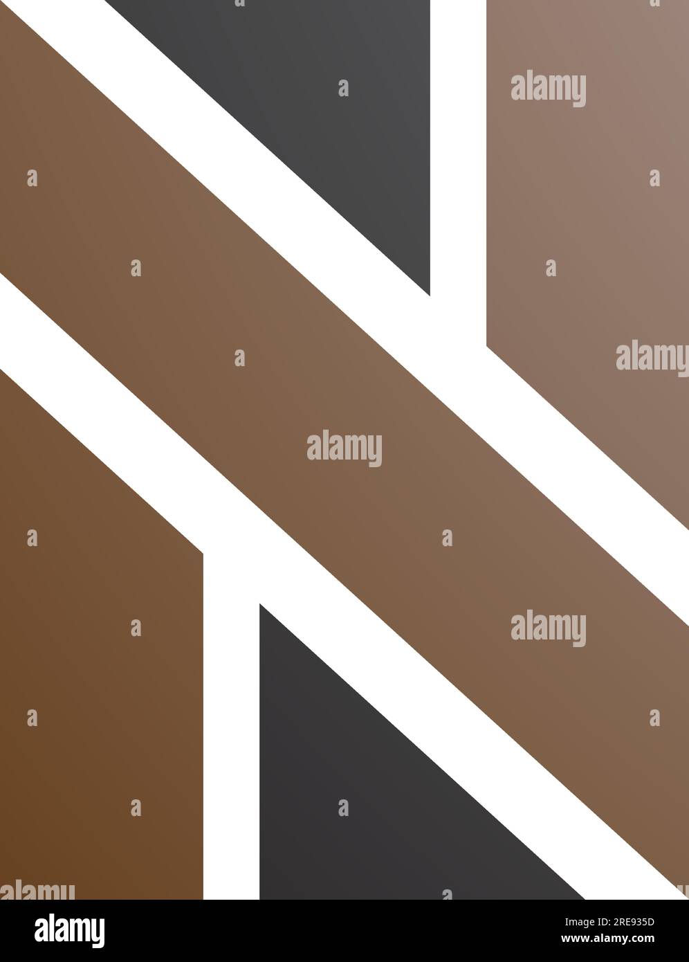 Brown and Black Rectangle Shaped Letter N Icon on a White Background ...