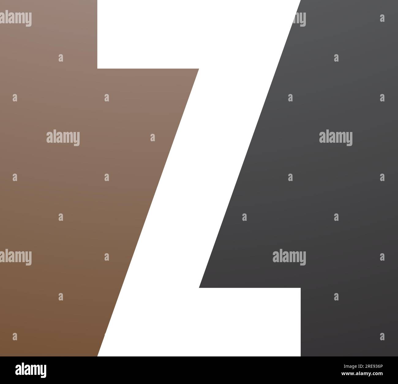Brown and Black Rectangle Shaped Letter Z Icon on a White Background ...